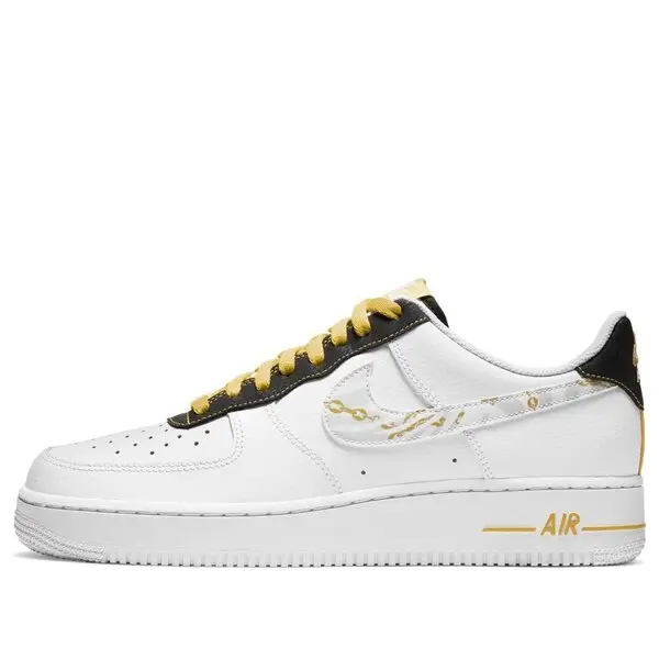 Nike Force 1 '07 Lv8 'gold Links Zebra Print' Sneakers - White/gold/black