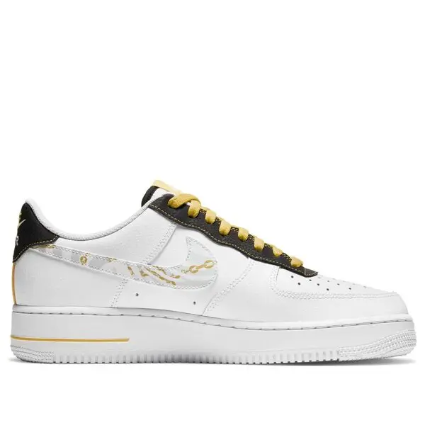 Nike Force 1 '07 Lv8 'gold Links Zebra Print' Sneakers - White/gold/black