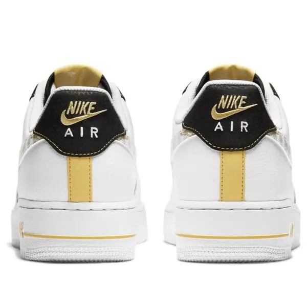 Nike Force 1 '07 Lv8 'gold Links Zebra Print' Sneakers - White/gold/black