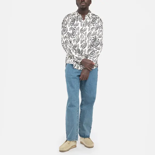 StÜssy Swirly Silk Shirt 'white