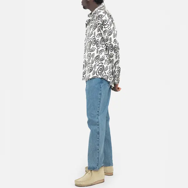StÜssy Swirly Silk Shirt 'white