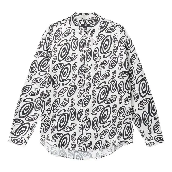 StÜssy Swirly Silk Shirt 'white