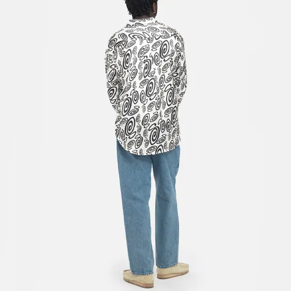 StÜssy Swirly Silk Shirt 'white