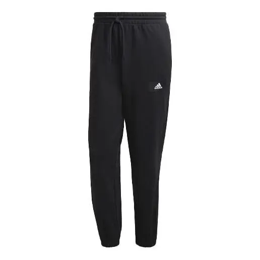 Adidas Logo Printing Solid Color Loose Sports Pants/trousers/joggers Black - Default Color