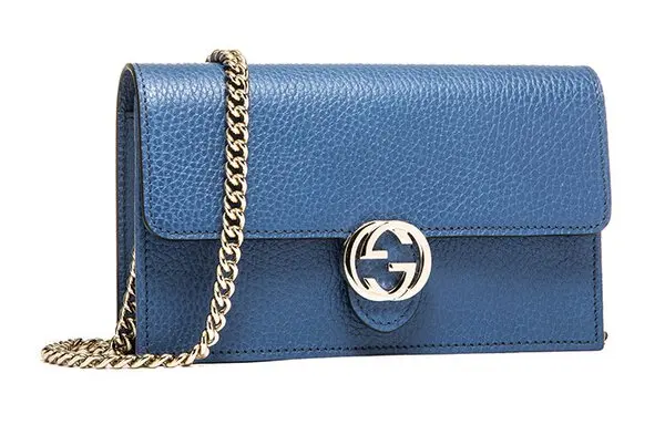 Gucci Double G Leather Woc Chain Shoulder Bag