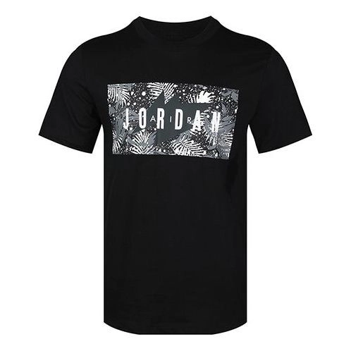 JORDAN Air Poolside Flowers Short Sleeve T-shirt - Black