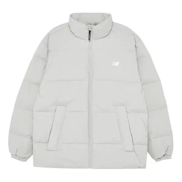 NEW BALANCE Padded Down Jacket With Stand Collar - Grey