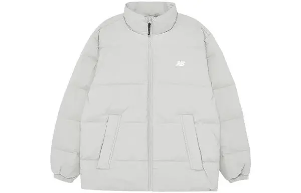 NEW BALANCE Padded Down Jacket With Stand Collar - Grey