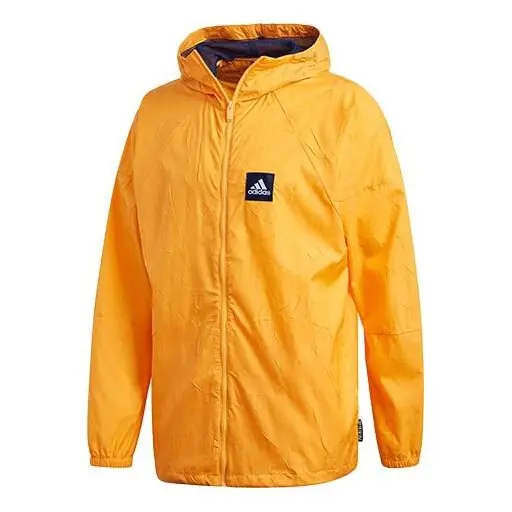 Adidas Zip-up Hooded Track Jacket - Yellow