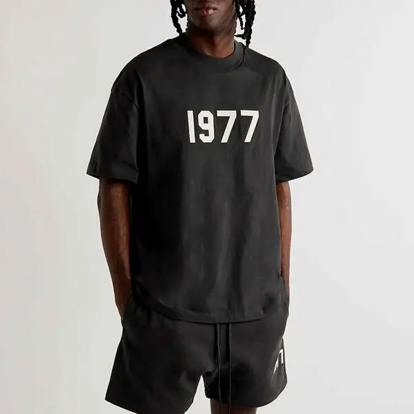 Fear Of God Ss22 1977 Logo Tee 'iron - Black/grey