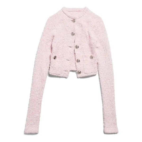 Balenciaga Cropped Cardigan - Pink