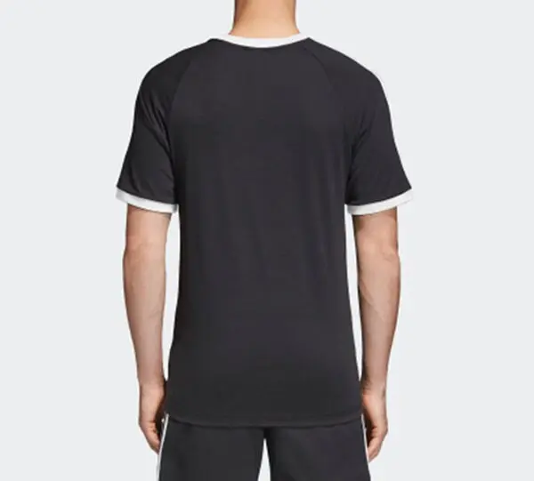 Adidas Originals 3-stripes Tee Casual Loose Round Neck Logo Stripe Short Sleeve - Black