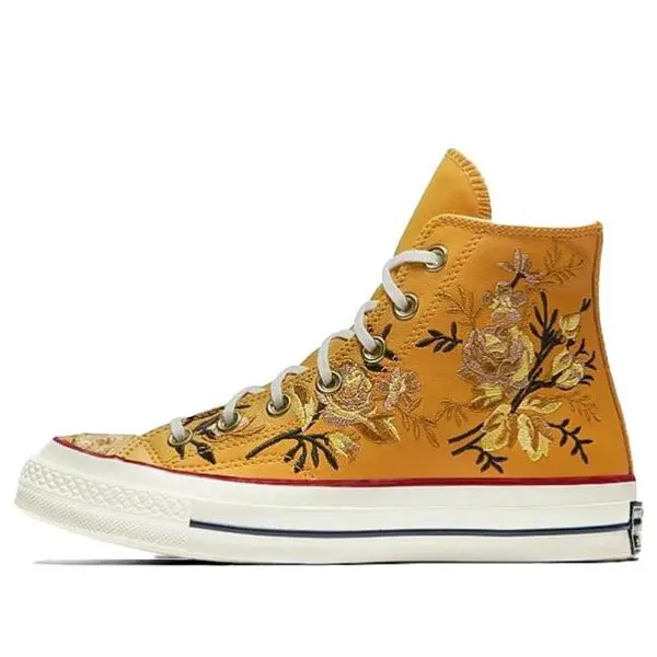 CONVERSE Chuck 70 High Top Sneakers With Floral Embroidery - Yellow