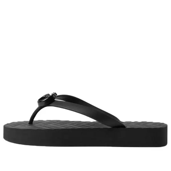 Gucci Chevron Thong Sandal - Black