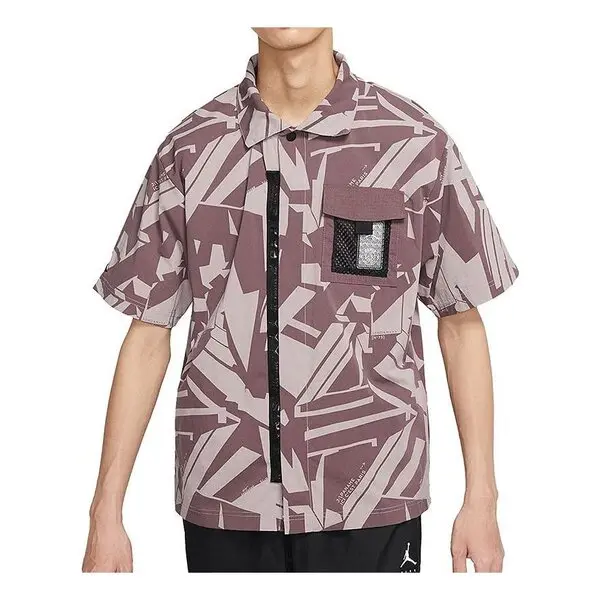 JORDAN Printing Knit Short Sleeve Pink Brown Shirt - Default Colorway