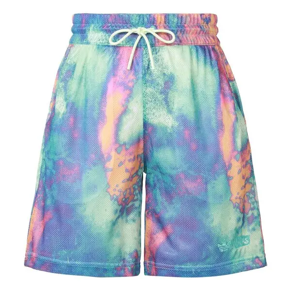 Adidas Originals Tie Dye Logo Casual Sports Shorts - Multi-color