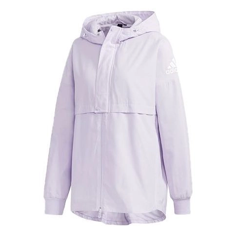 Adidas Wb Logo Printing Hooded Jacket Purple - Light Purple