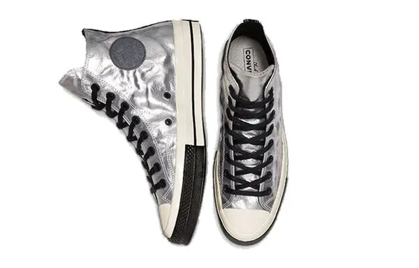CONVERSE Chuck 70 Hi Metallic Sneakers - Silver