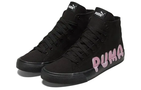 PUMA Bari Mid 'logo' High Top Sneakers - Black/pink