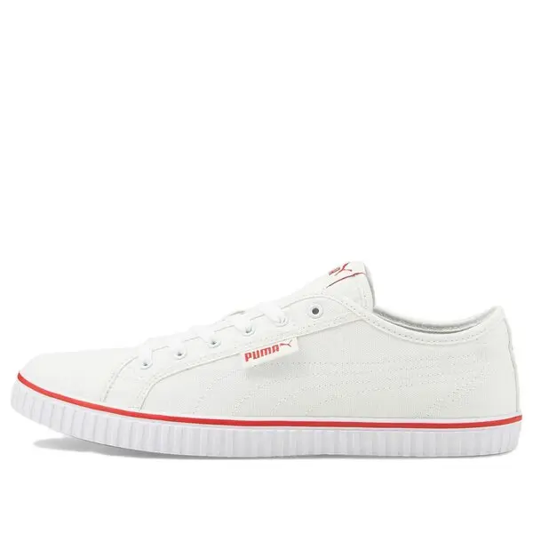 PUMA Low Top Lace-up Sneakers - White/red