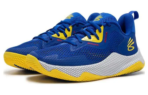 Under Armour Curry 3 Hovr Splash Athletic Sneakers - Blue/yellow/white