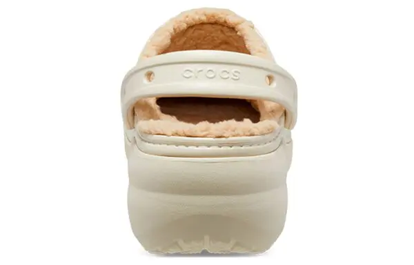 CROCS Classic Platform Lined Clogs - Beige/white
