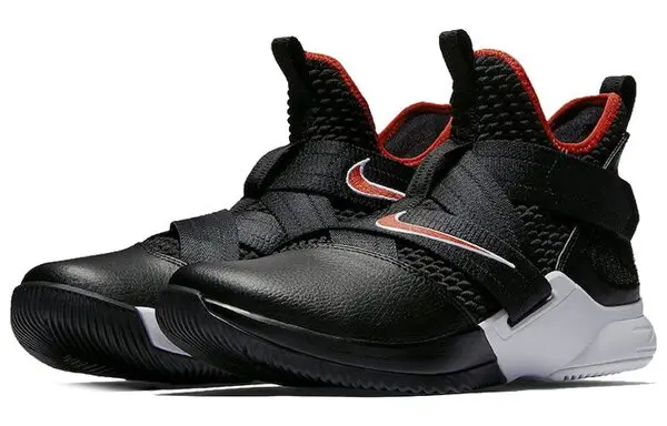 Nike Lebron Soldier 12 High Top Athletic Sneakers - Black