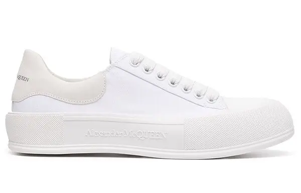 Alexander McQueen Deck Skate Plimsoll Lace Up Sneakers - Optic White