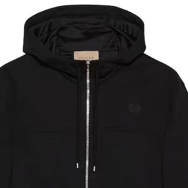 Gucci Cotton Jersey Hooded Jacket With Web Detail