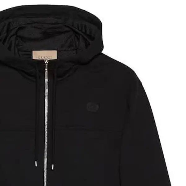 Gucci Cotton Jersey Hooded Jacket With Web Detail