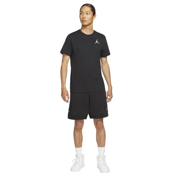 JORDAN Jumpman Logo Embroidered Sports Round Neck Short Sleeve - Black