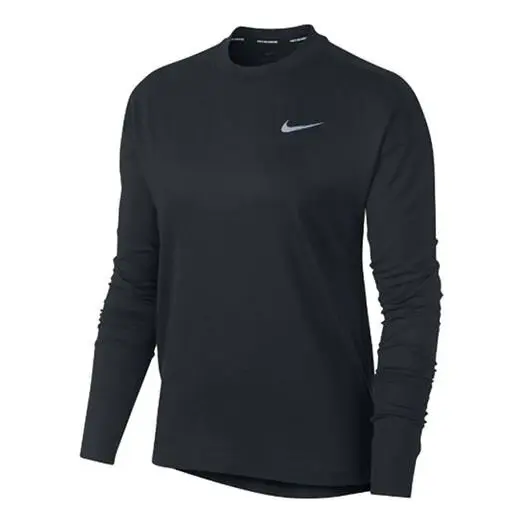 Nike Element Long Sleeve Running Top - Black