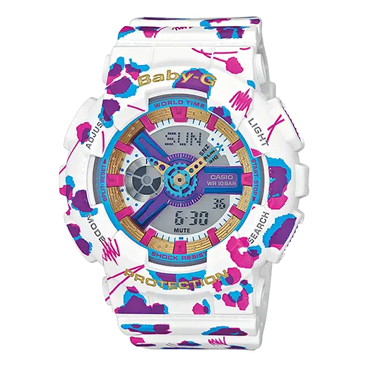 Casio Baby-g Analog-digital Watch - Whitepurple