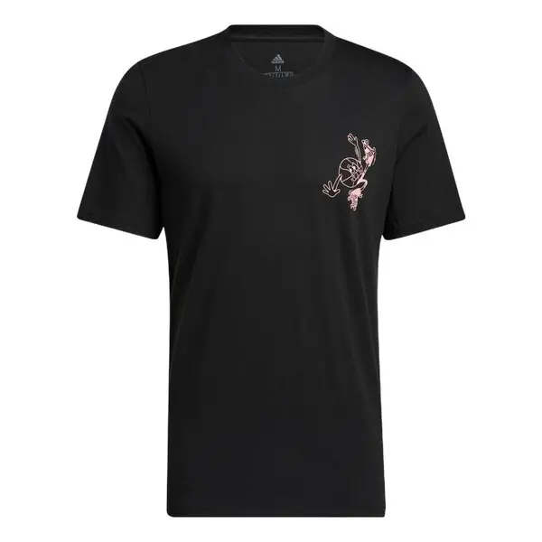 Adidas Cartoon Frog Basketball Sports Short Sleeve T-shirt - Multi-color