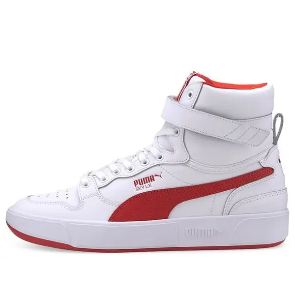 PUMA Sky Lx Mid High-top Sneakers - White/red