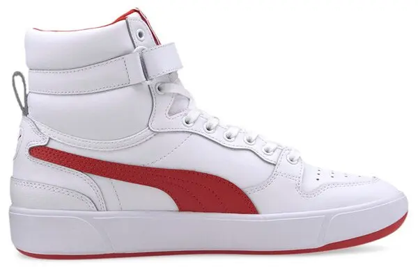 PUMA Sky Lx Mid High-top Sneakers - White/red