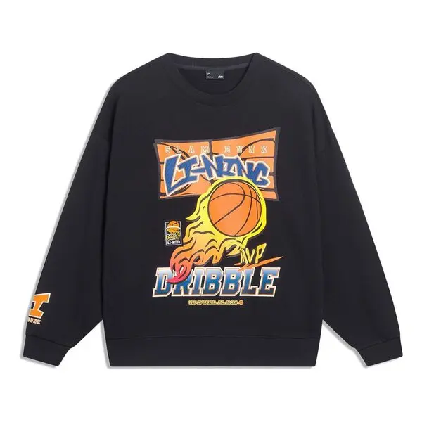 LI-NING Hoops Cartoon Graphic Sweatshirt - Black/multi-color