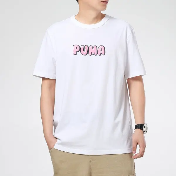 PUMA Downtown Graphic T-shirt 'white Pink