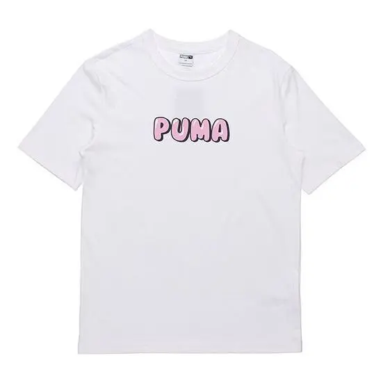 PUMA Downtown Graphic T-shirt 'white Pink - White/pink