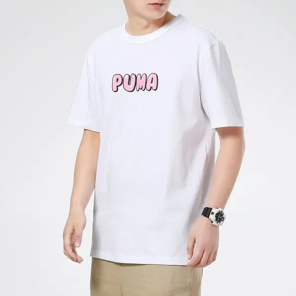 PUMA Downtown Graphic T-shirt 'white Pink - White/pink