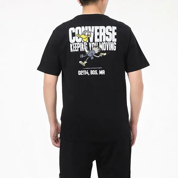 CONVERSE Keep Moving Short Sleeve T-shirt Asia Sizing - Black