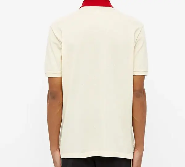 Gucci Contrast Collar Logo Printed Polo Shirt For
