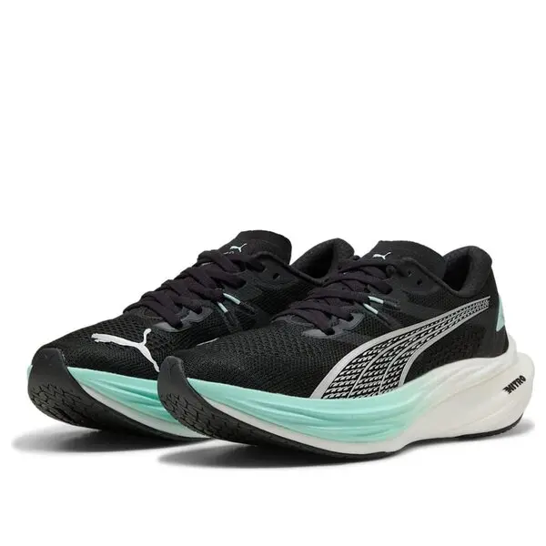 PUMA Deviate Nitro 3 Athletic Sneakers - Black/mint Blue