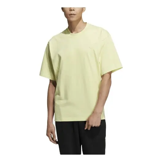 Adidas Originals C Tee Solid Color Small Label Loose Sports Short Sleeve Couple Style - Yellow