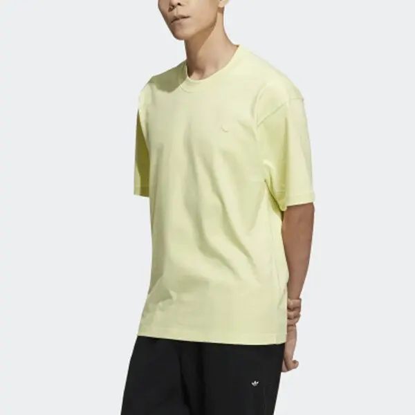 Adidas Originals C Tee Solid Color Small Label Loose Sports Short Sleeve Couple Style - Yellow