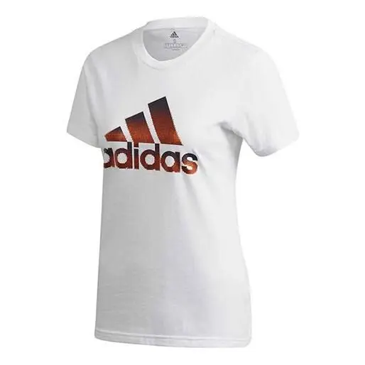Adidas Round Neck Short Sleeve Tee With Logo Detail - White