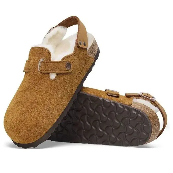 BIRKENSTOCK Tokio Shearling Clogs - Brown