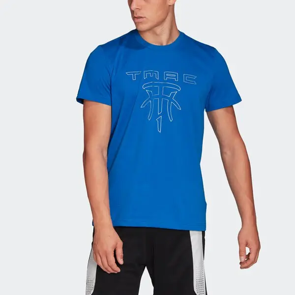 Adidas T-mac Legacy Basketball Sports Round Neck Short Sleeve - Blue