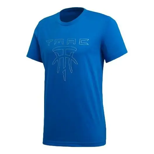 Adidas T-mac Legacy Basketball Sports Round Neck Short Sleeve - Blue