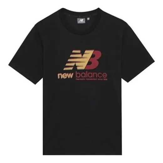 NEW BALANCE Round Neck Minimalistic Casual Short Sleeve - Black
